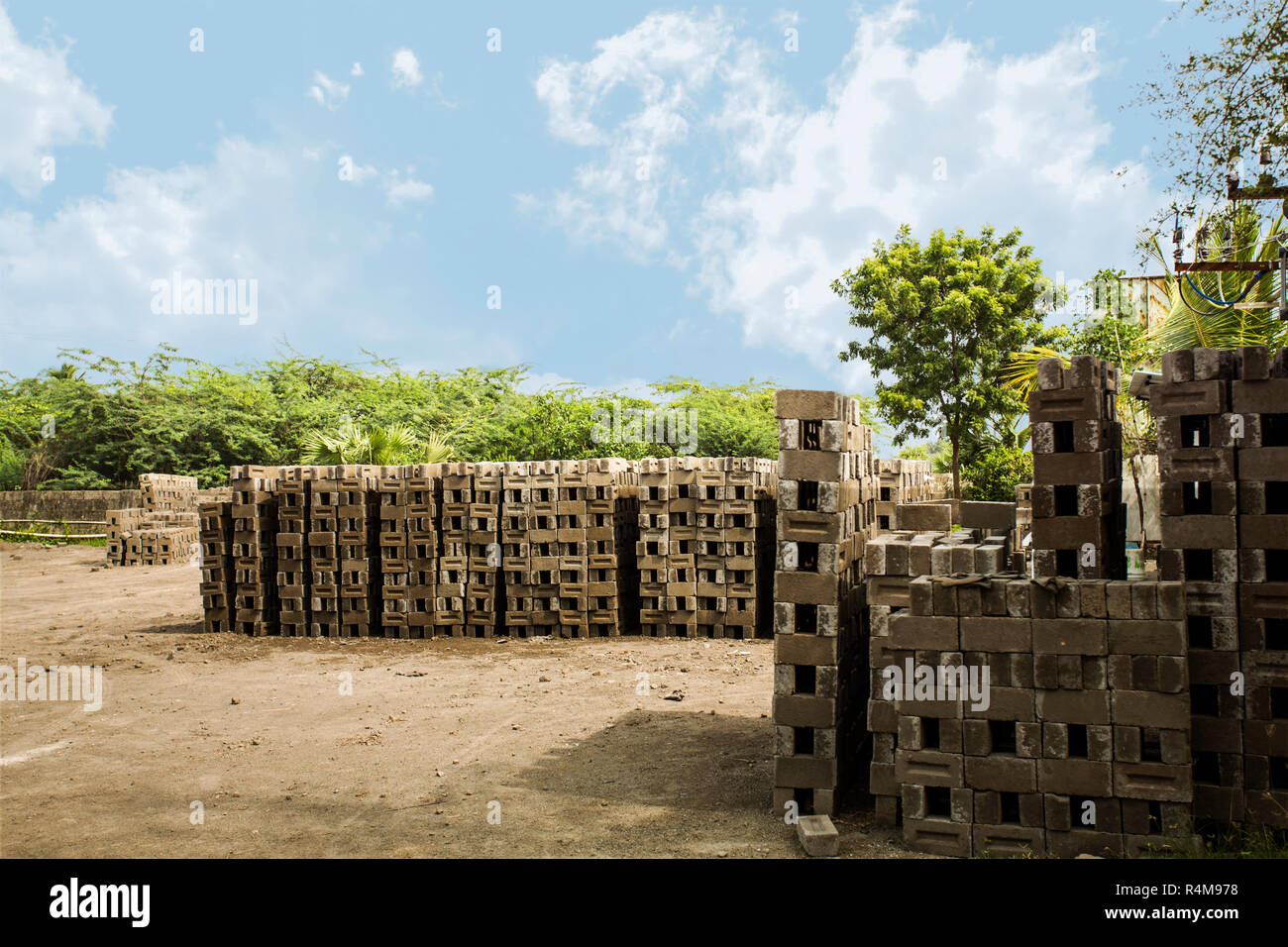 Concrete block,Cement Brick,Block for building Stock Photo - Alamy
