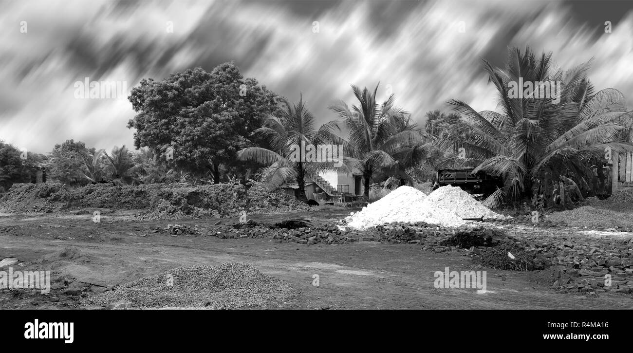 Factory building exterior with warehouse. nature background Stock Photo ...