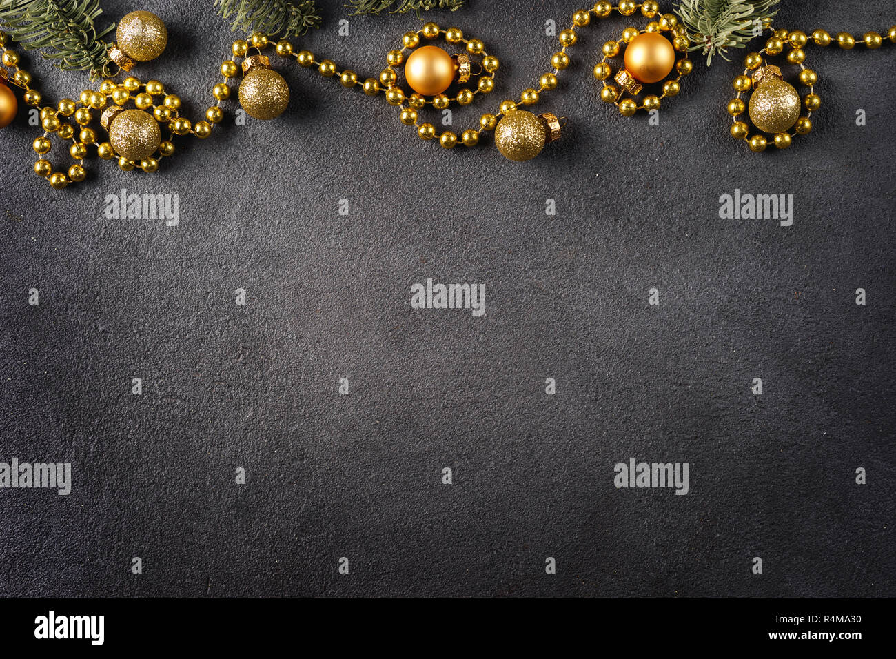 Christmas top border gold hi-res stock photography and images - Alamy