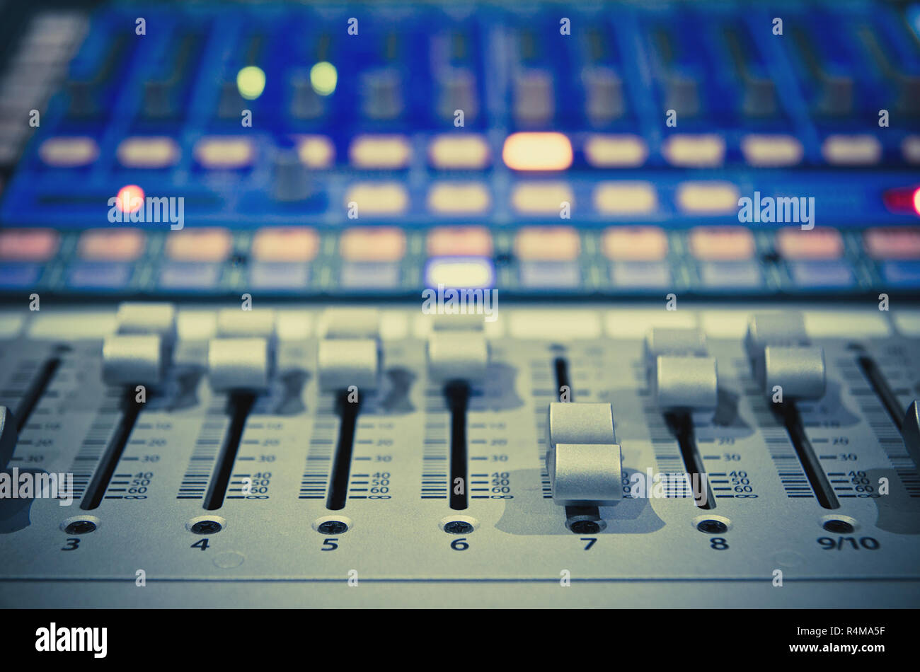 sound music mixer control panel Stock Photo - Alamy