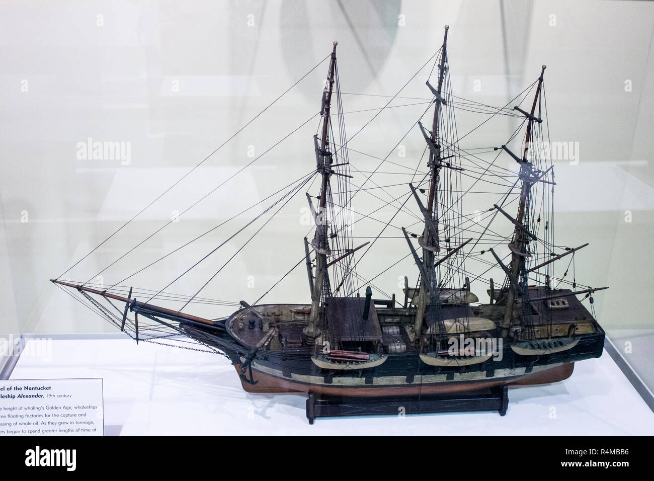 Nantucket, Massachusetts. Exhibition inside Nantucket Whaling Museum, a ...