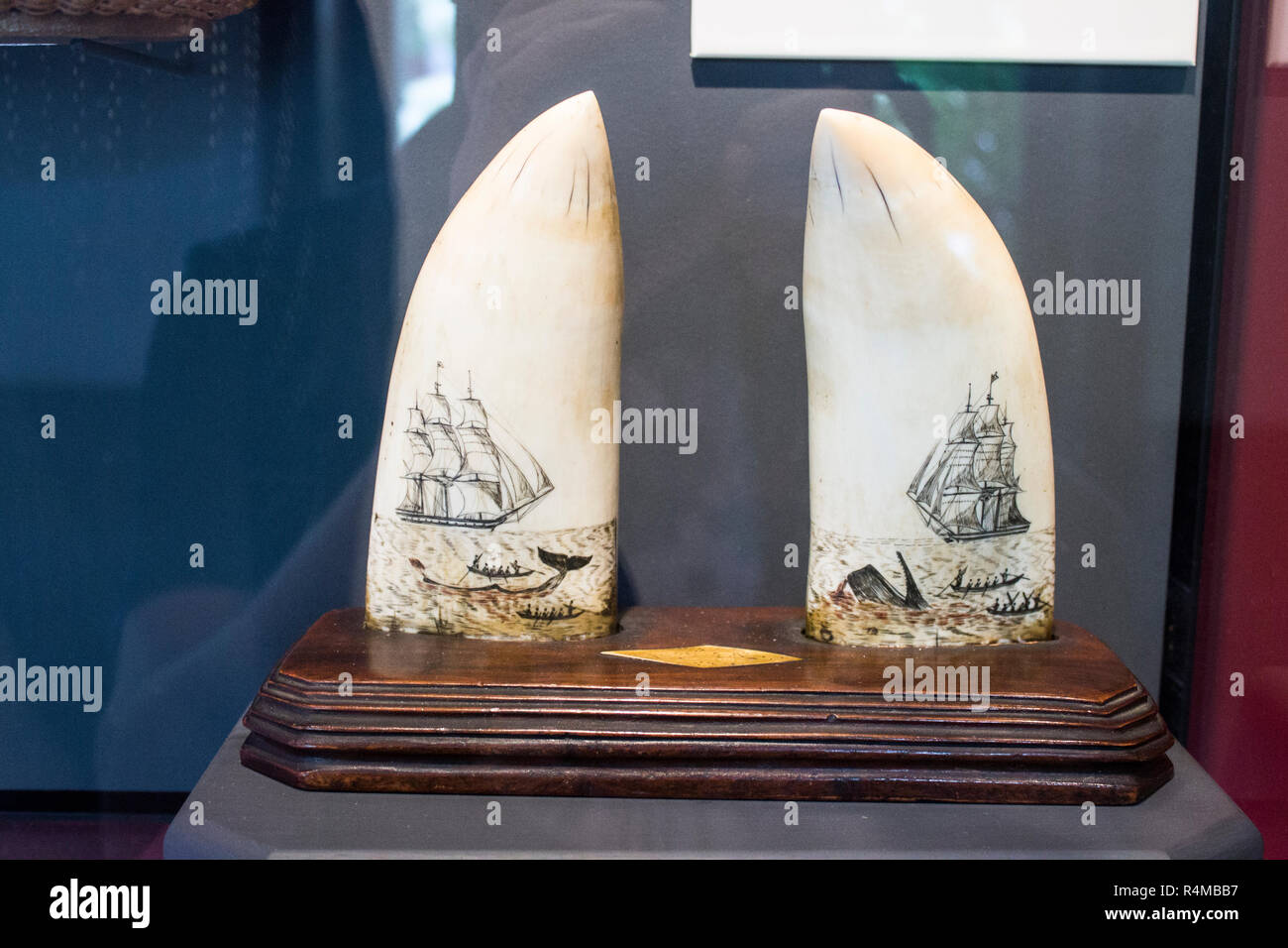 Nantucket, Massachusetts. Exhibition inside Nantucket Whaling Museum, a ...