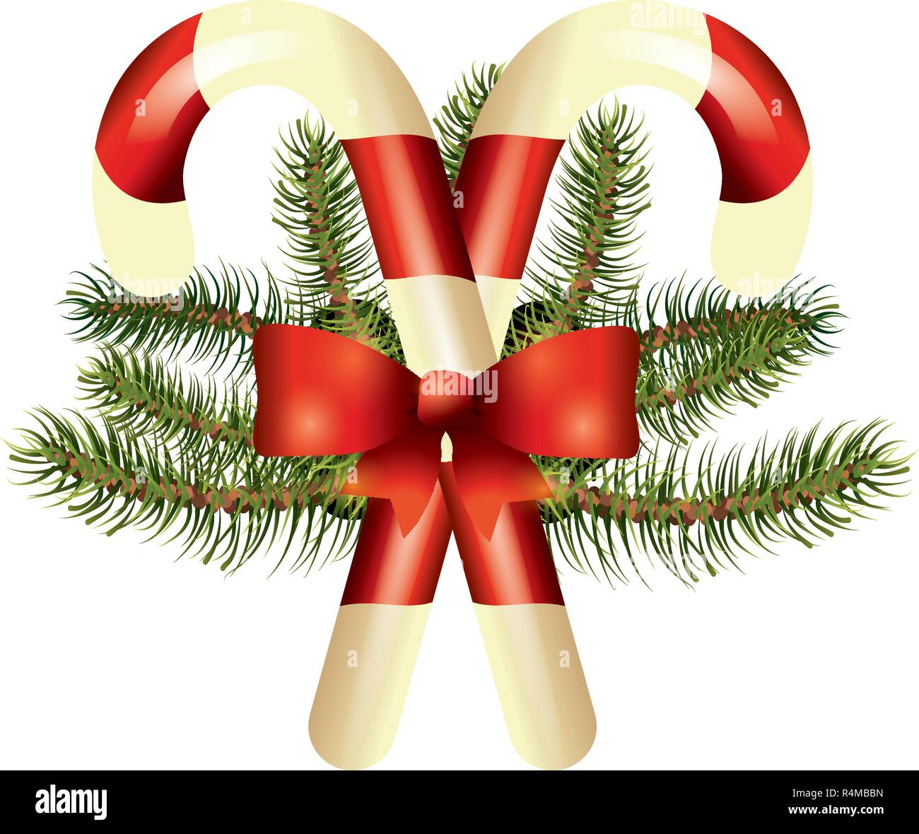 christmas candy cane and christmas decoration cartoon vector ...