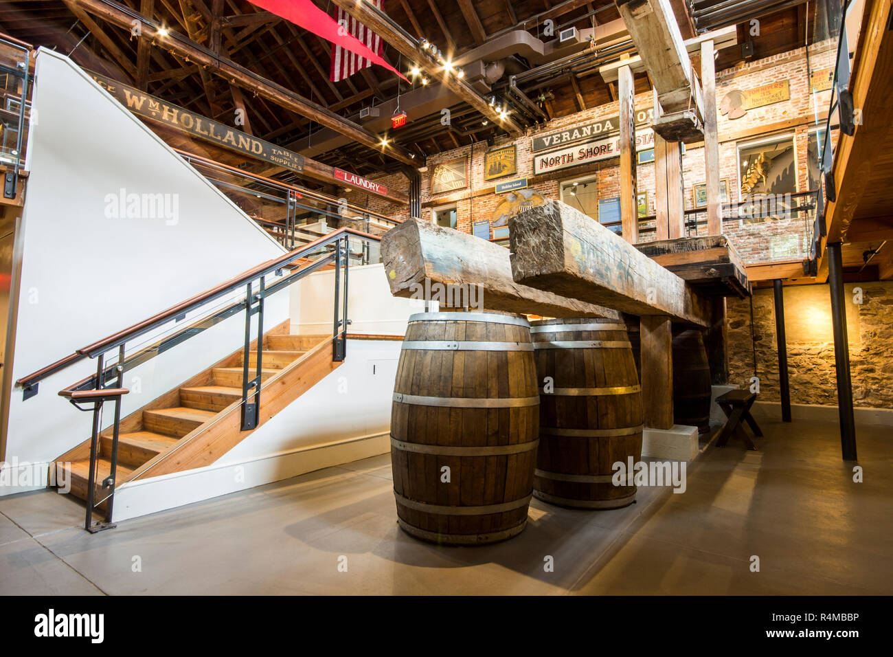 Nantucket, Massachusetts. Exhibition inside Nantucket Whaling Museum, a ...