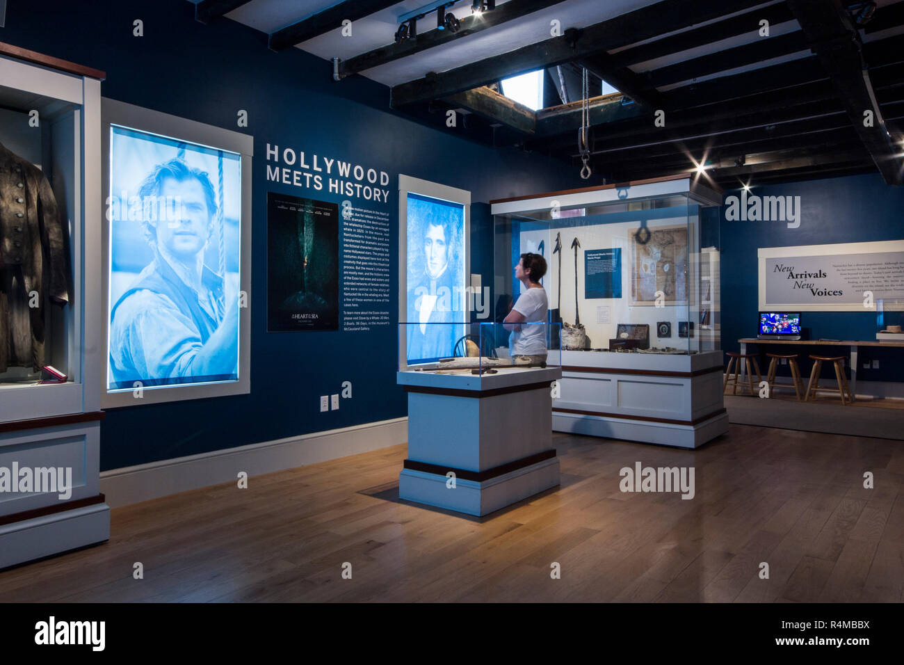 Nantucket, Massachusetts. Exhibition inside Nantucket Whaling Museum, a ...