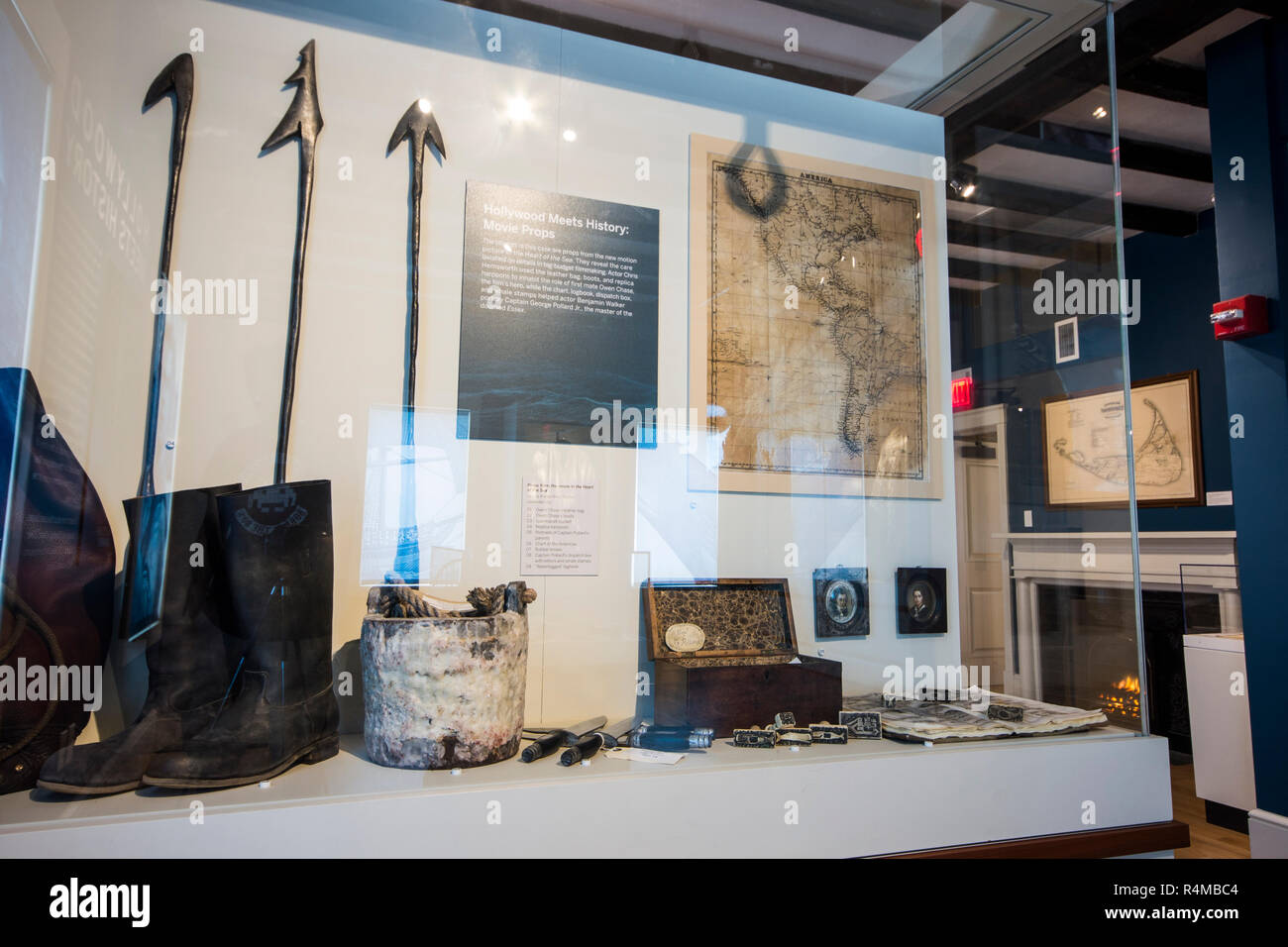 Nantucket, Massachusetts. Exhibition inside Nantucket Whaling Museum, a ...