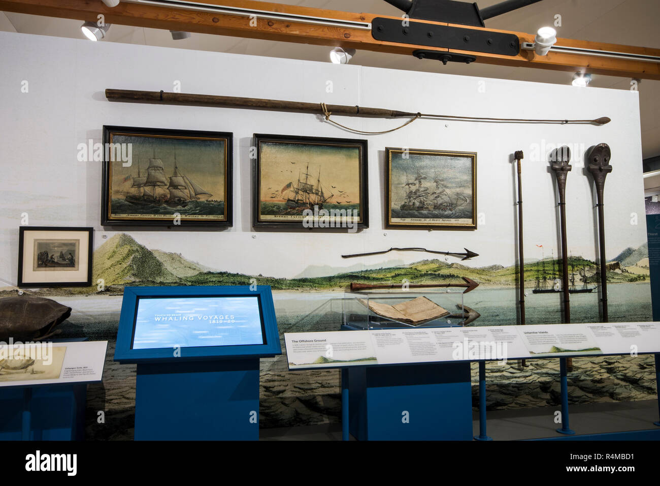 Nantucket, Massachusetts. Exhibition inside Nantucket Whaling Museum, a ...