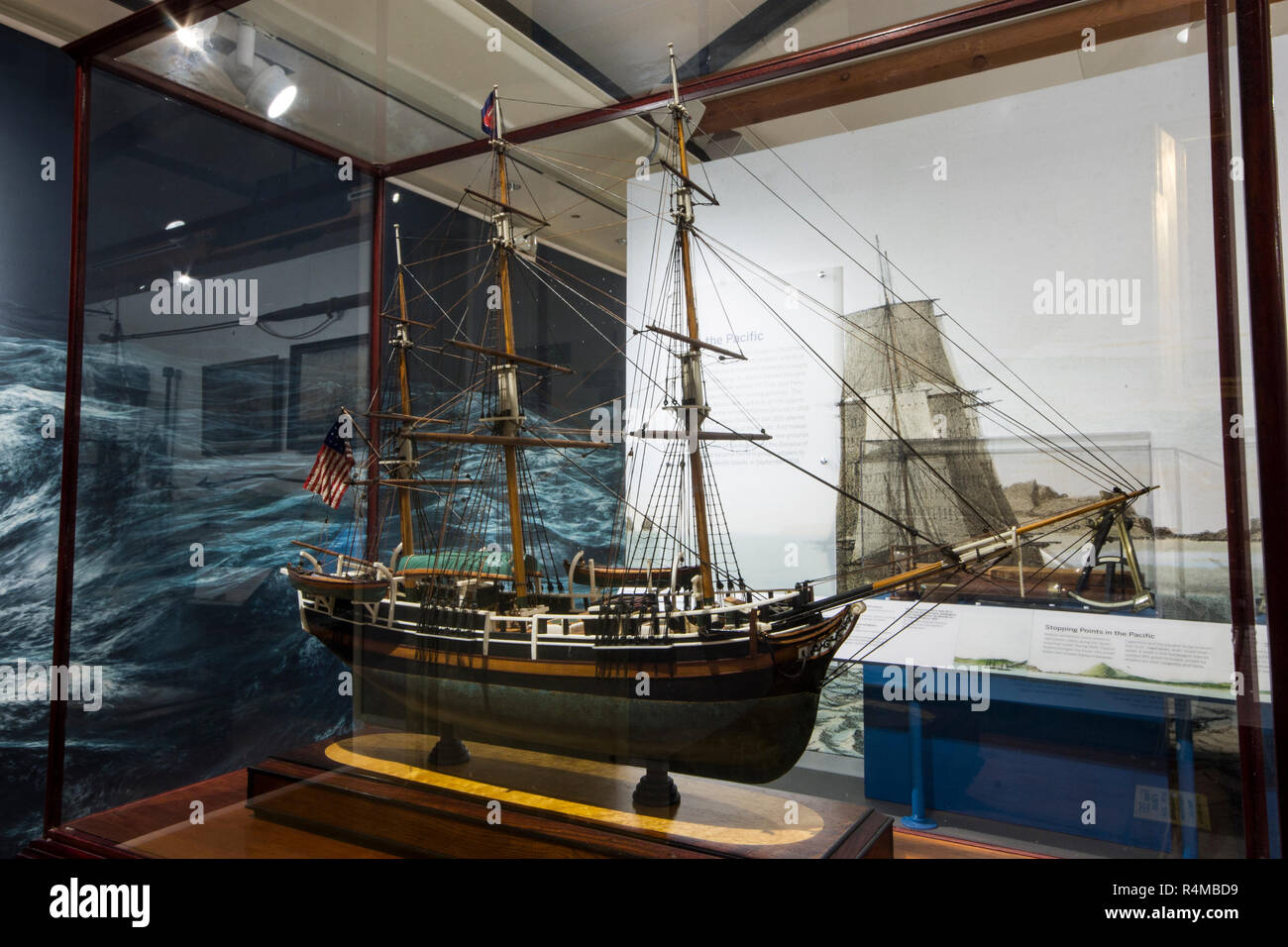 Nantucket, Massachusetts. Exhibition inside Nantucket Whaling Museum, a ...