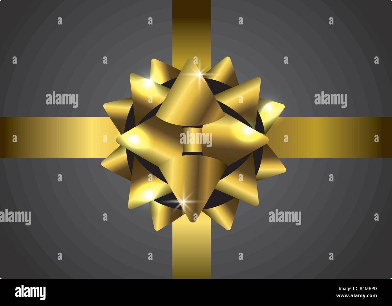 luxury and elegant gift with golden ribbon cartoon vector illustration ...