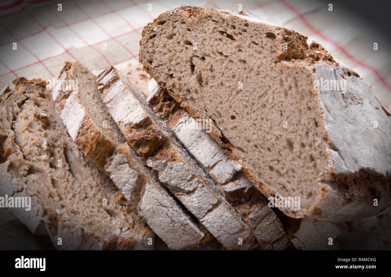 Traditional bread cut into slices Stock Photo - Alamy