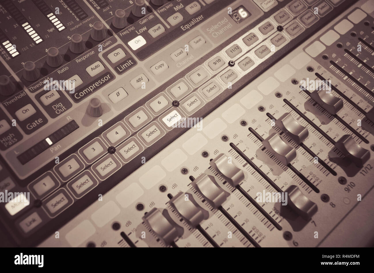sound music mixer control panel Stock Photo - Alamy