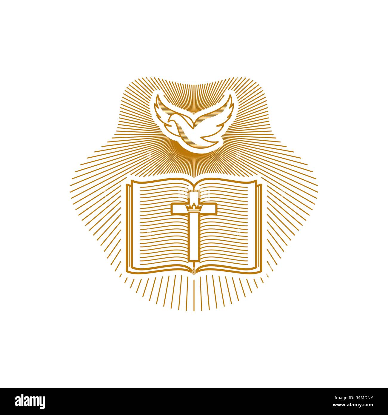 Open Bible With Dove