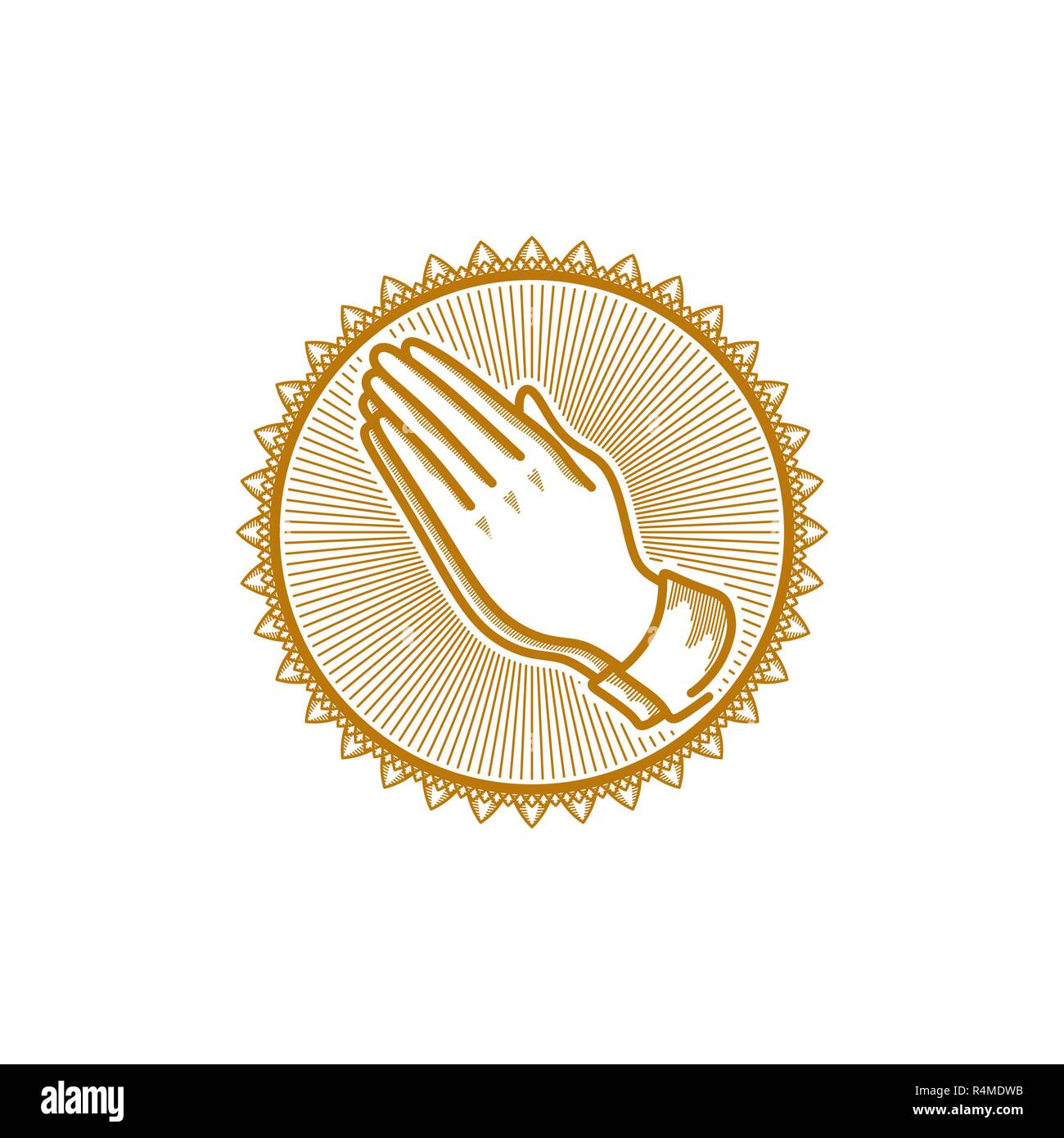 Church logo. Christian symbols. Praying hands Stock Vector Image & Art ...