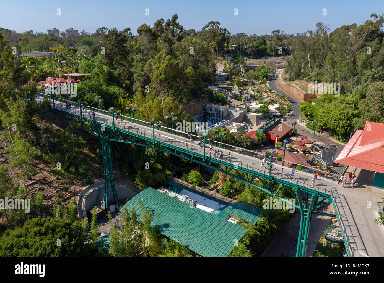 View of Bashor Bridge from the Skyfari aerial tram/cable car, San Diego ...