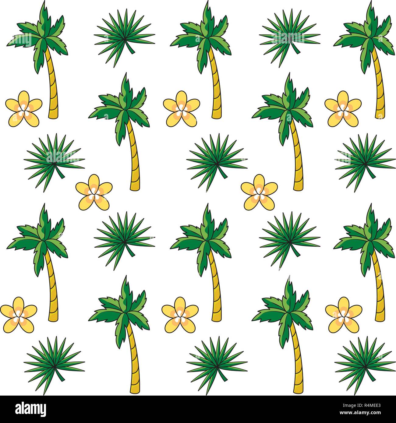 tropical summer seamless pattern cartoon vector illustration graphic ...