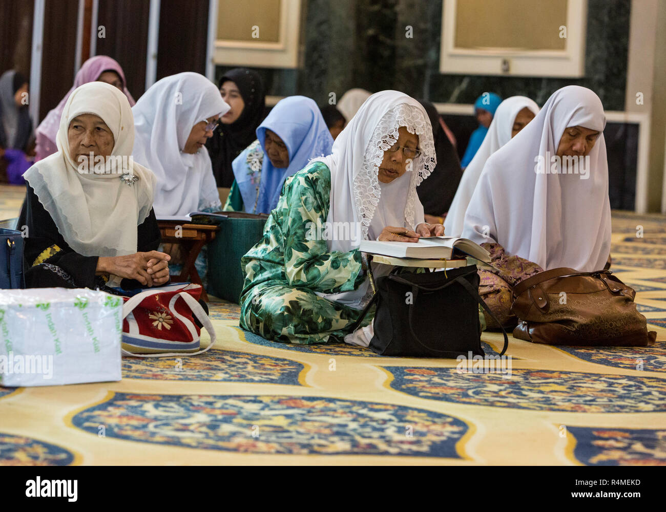 Muslim Women Waiting to Begin Quranic Study Class with their Imam ...
