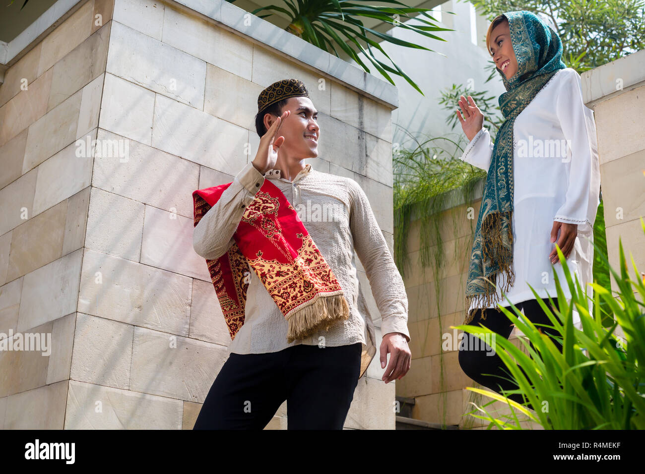 Asian Muslim man going to work Stock Photo - Alamy