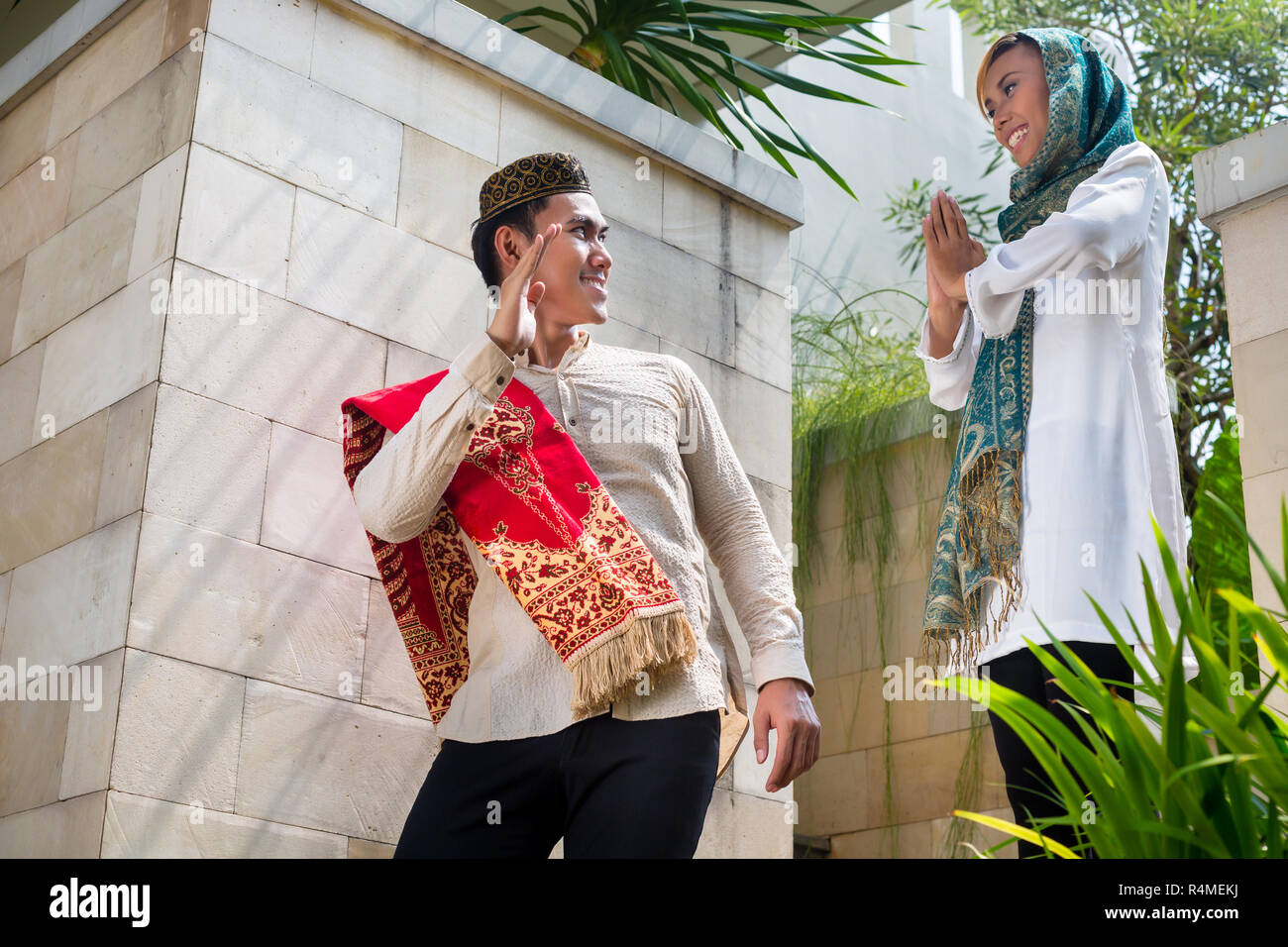 Asian Muslim man going to work Stock Photo - Alamy