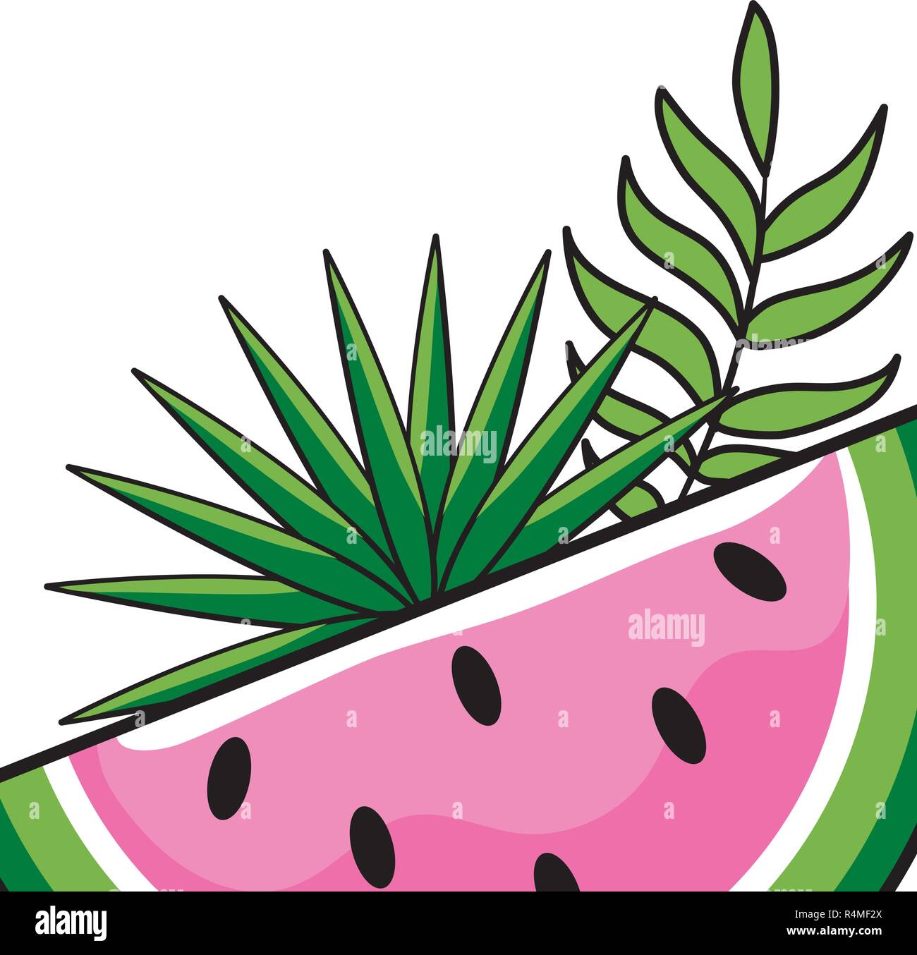 delicious watermelon cartoon vector illustration graphic design Stock ...