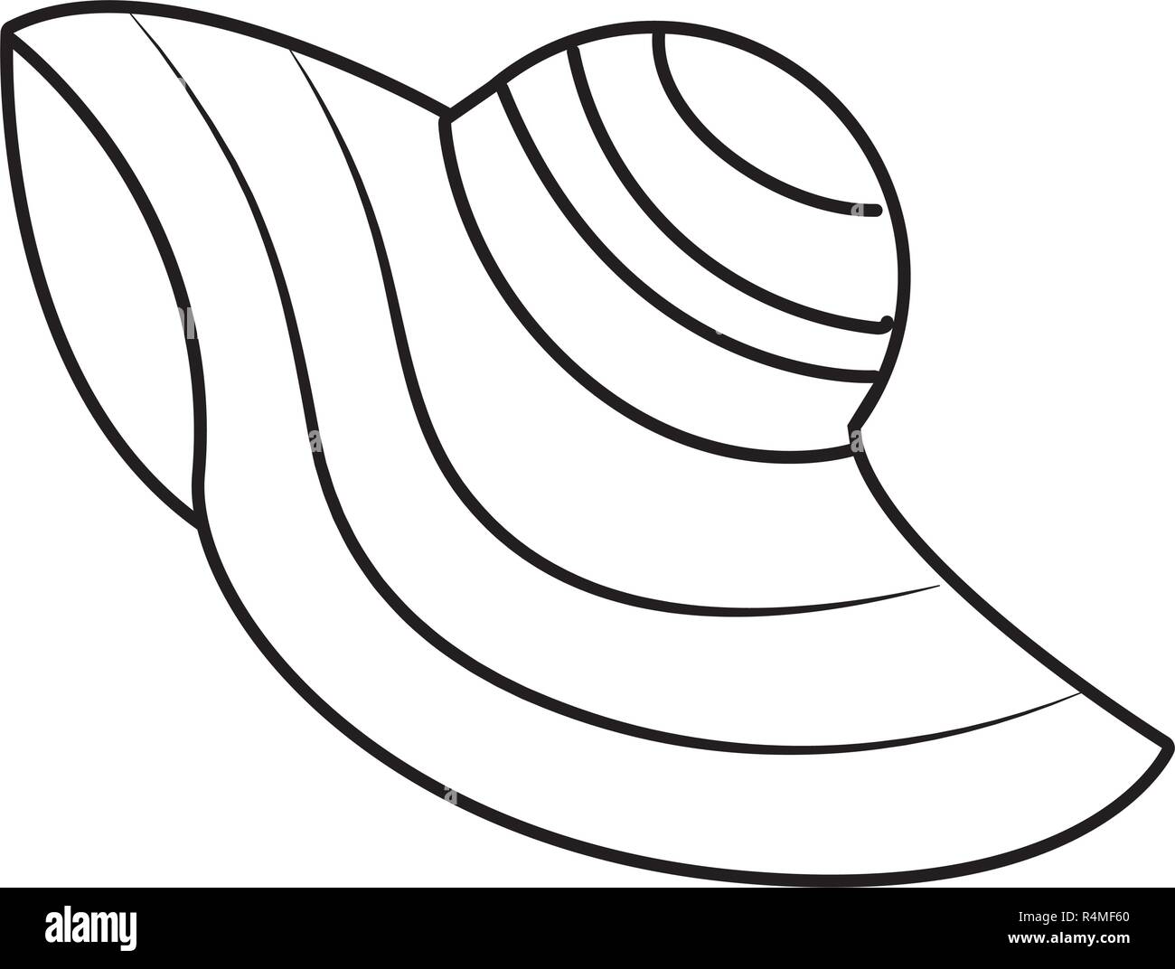 beach hat cartoon vector illustration graphic design Stock Vector Image ...