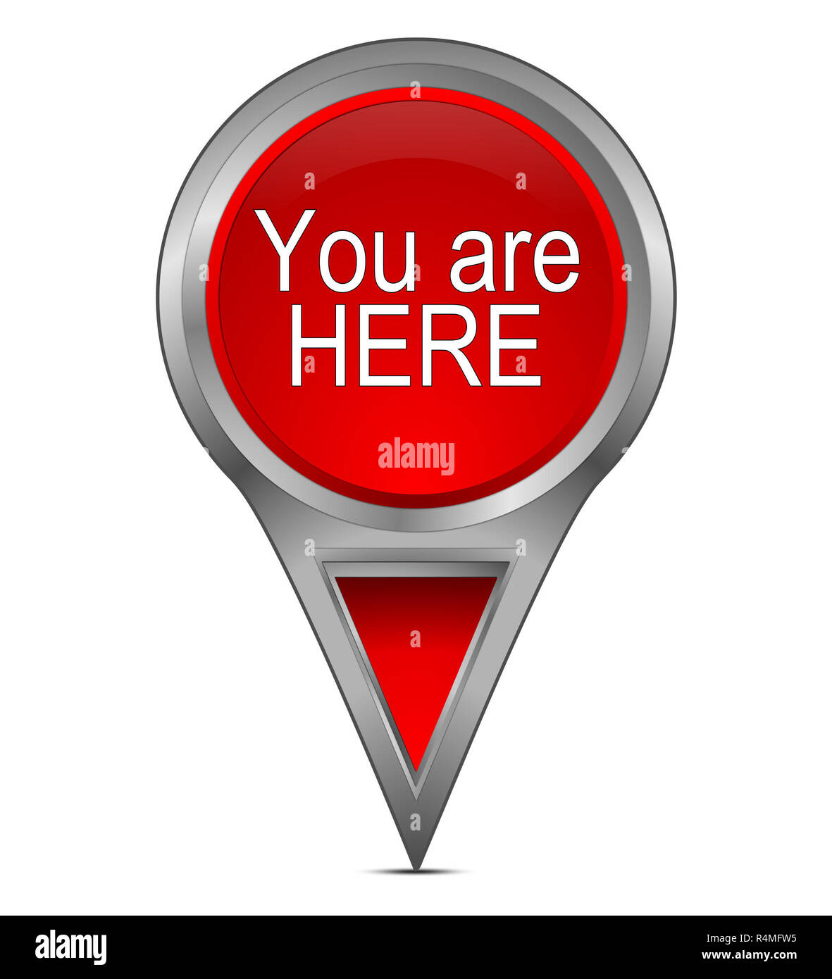 red You are Here Map Pointer â€“ 3d illustration Stock Photo - Alamy