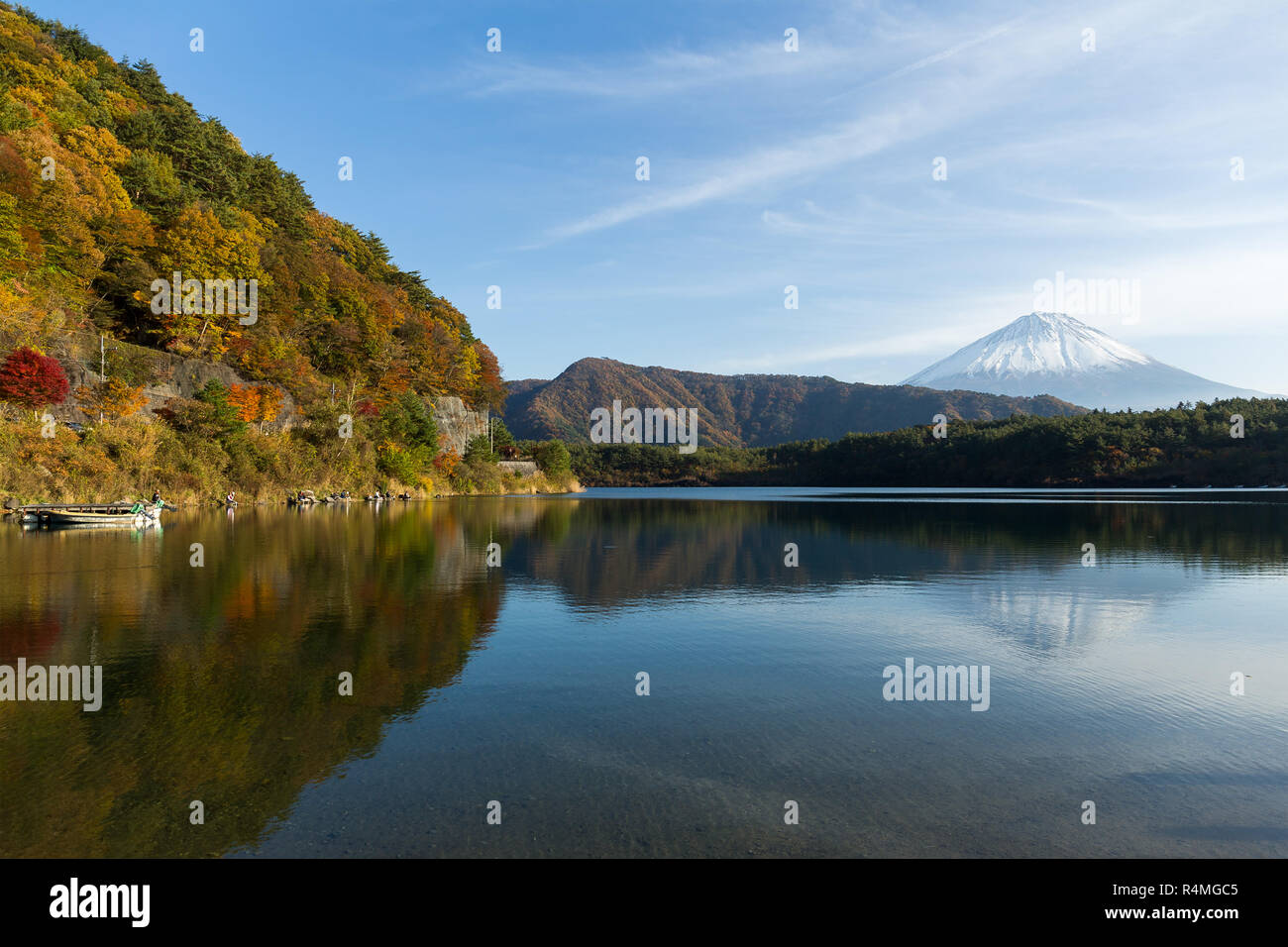 Fujisan and Lake saiko Stock Photo - Alamy