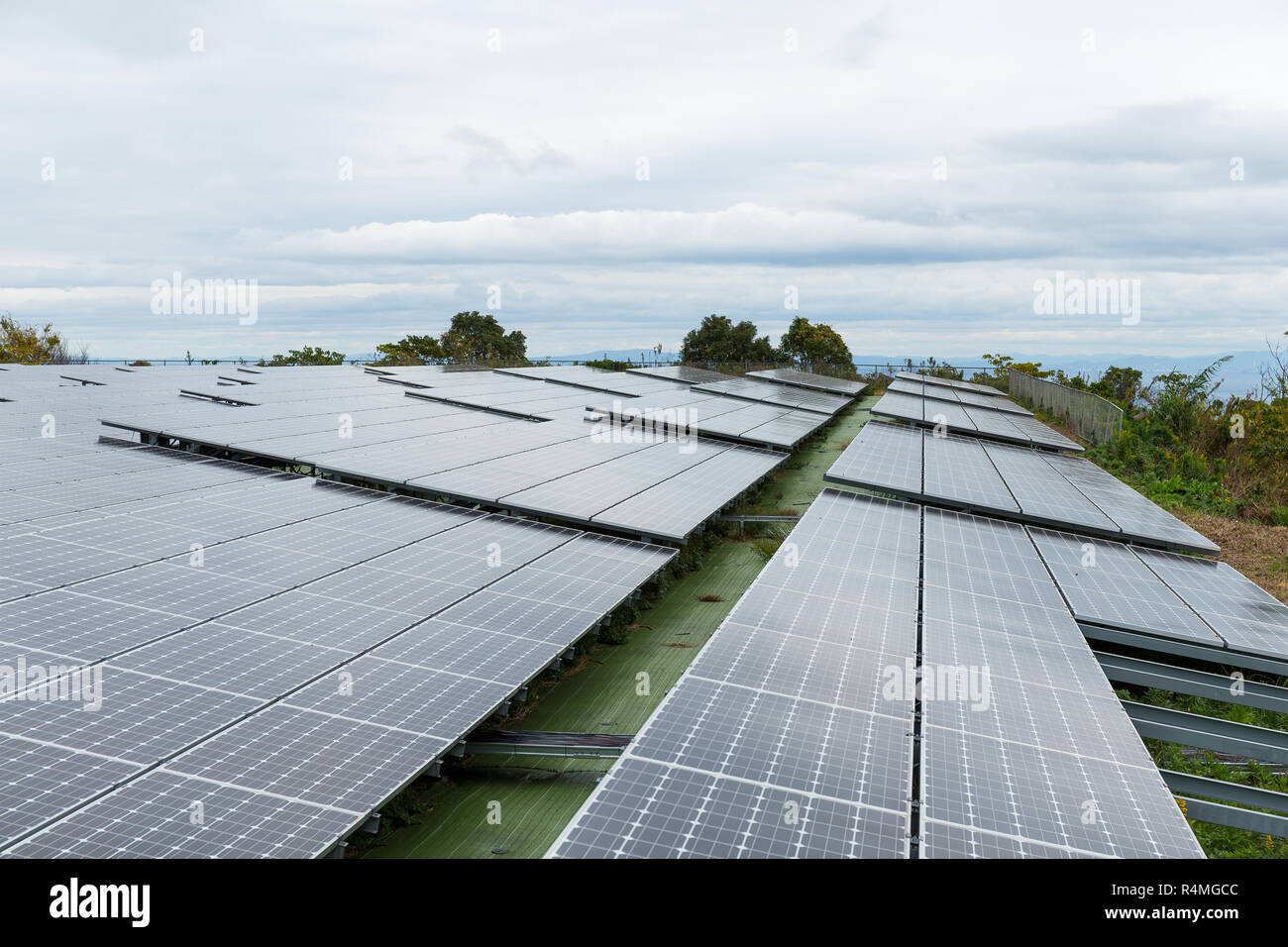 Solar panel station Stock Photo - Alamy