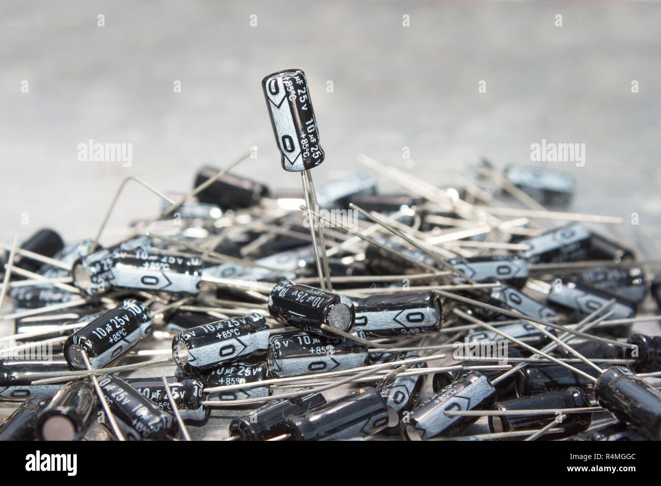 Â large number of capacitors are located on a computer table Stock ...