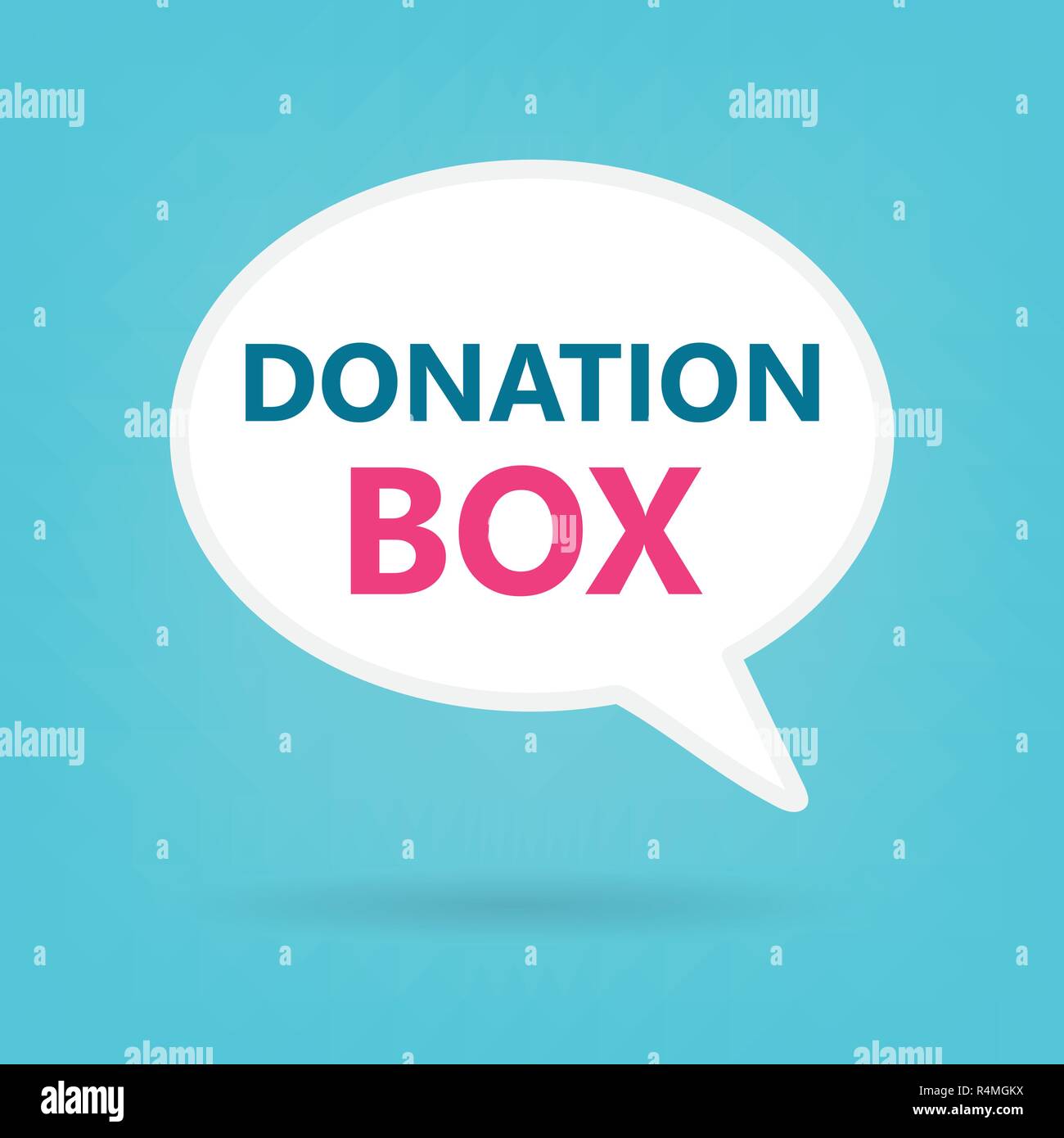 donation box text on a bubble speech - vector illustration Stock Vector ...