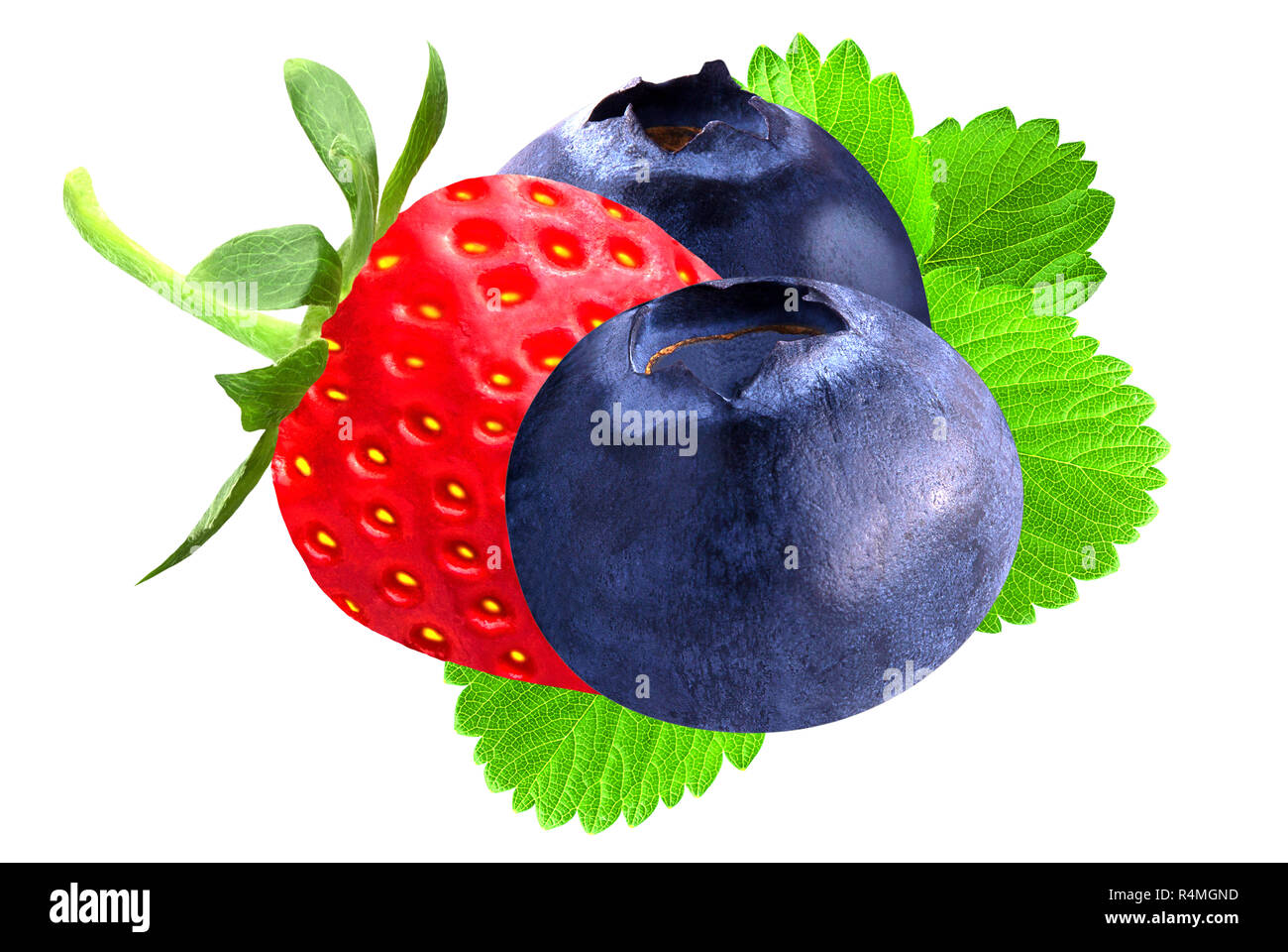 Strawberry and blueberry isolated Stock Photo - Alamy