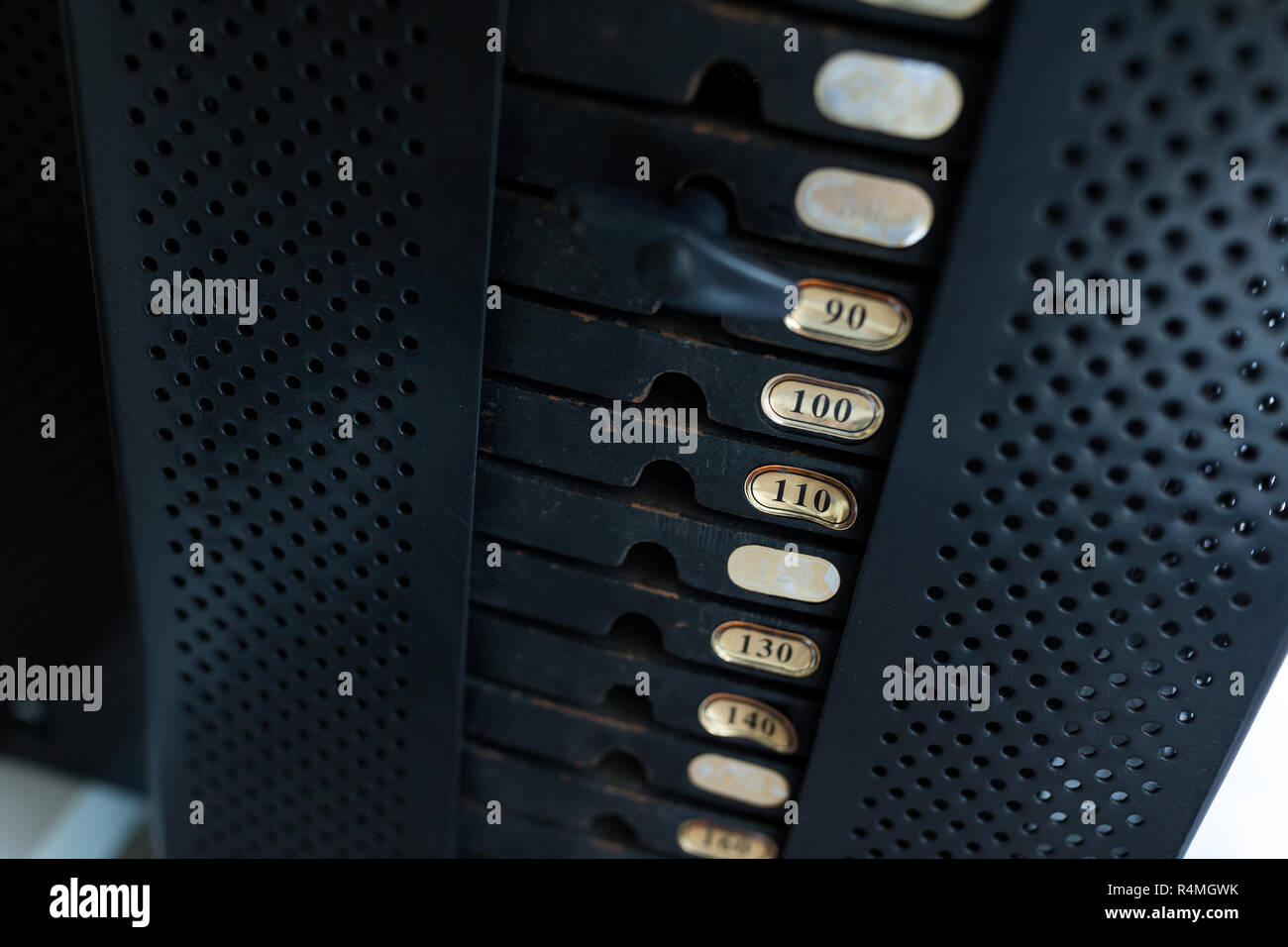 Gym weights stacked hi-res stock photography and images - Alamy