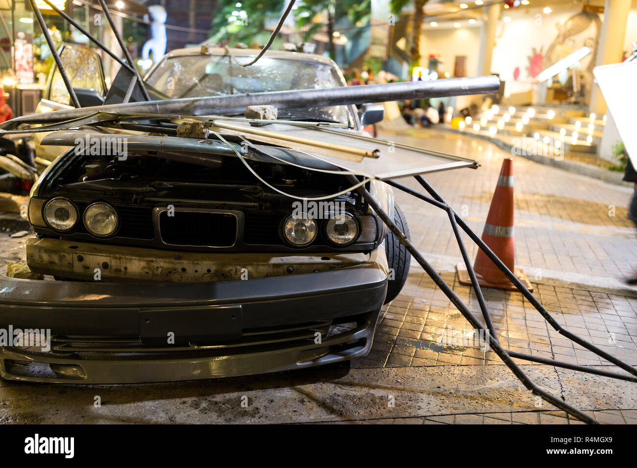 Car crash accident on street Stock Photo - Alamy