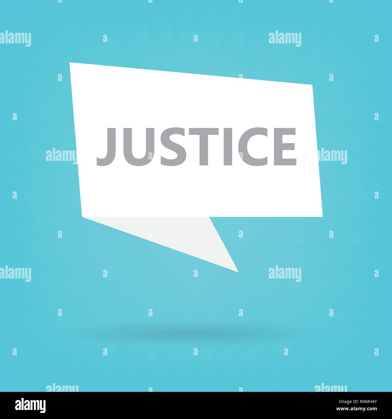 justice word on a speech bubble- vector illustration Stock Vector Image ...
