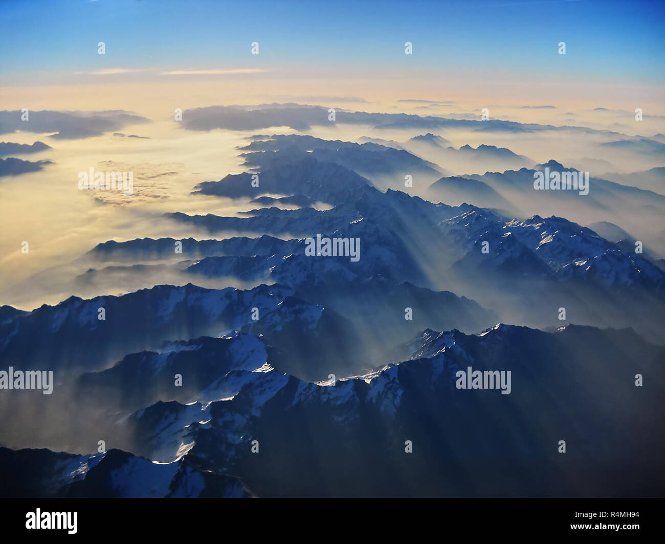 French Alps from the Plane Stock Photo - Alamy