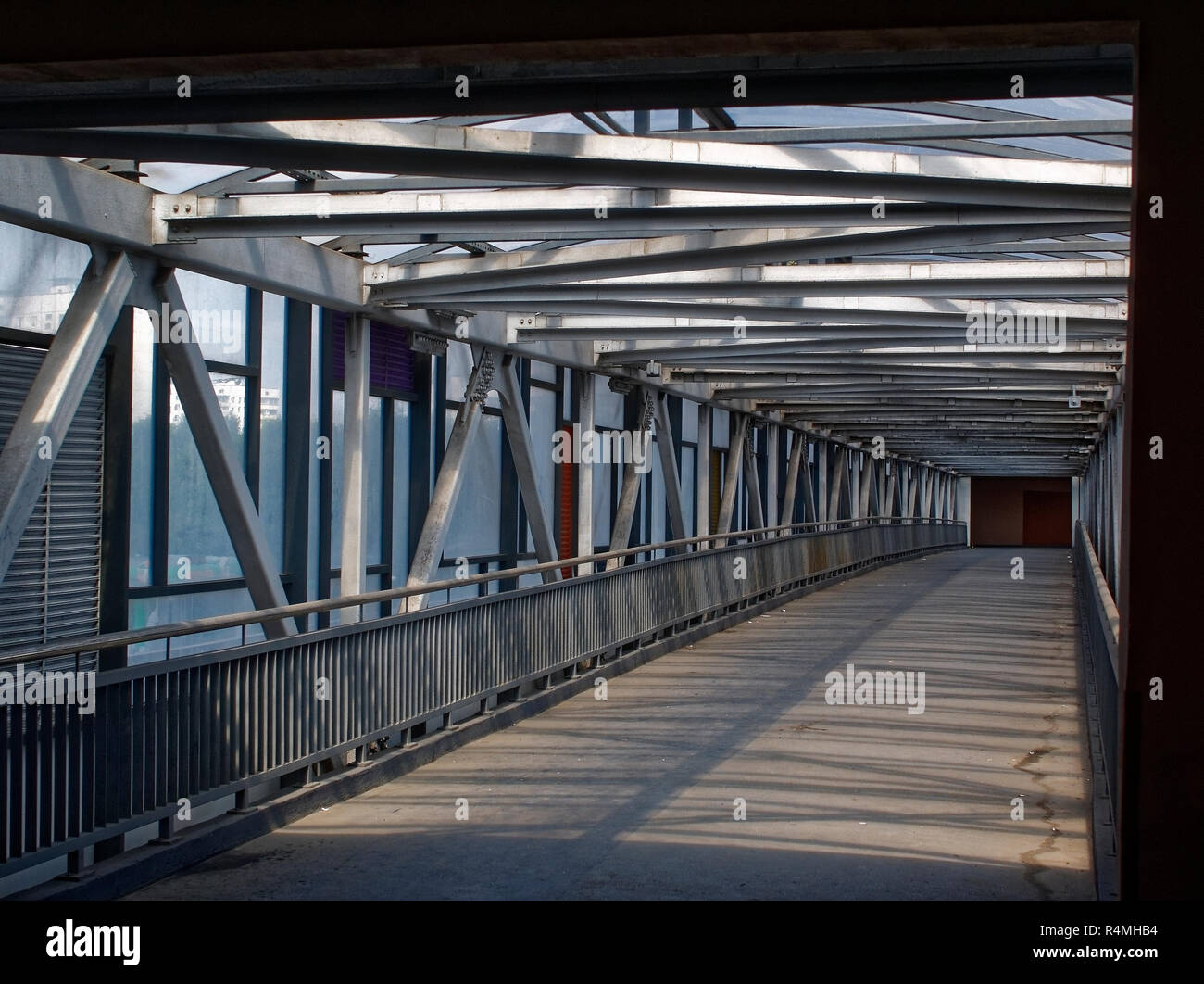elevated pedestrian crossing in summer in Moscow, Russia Stock Photo ...