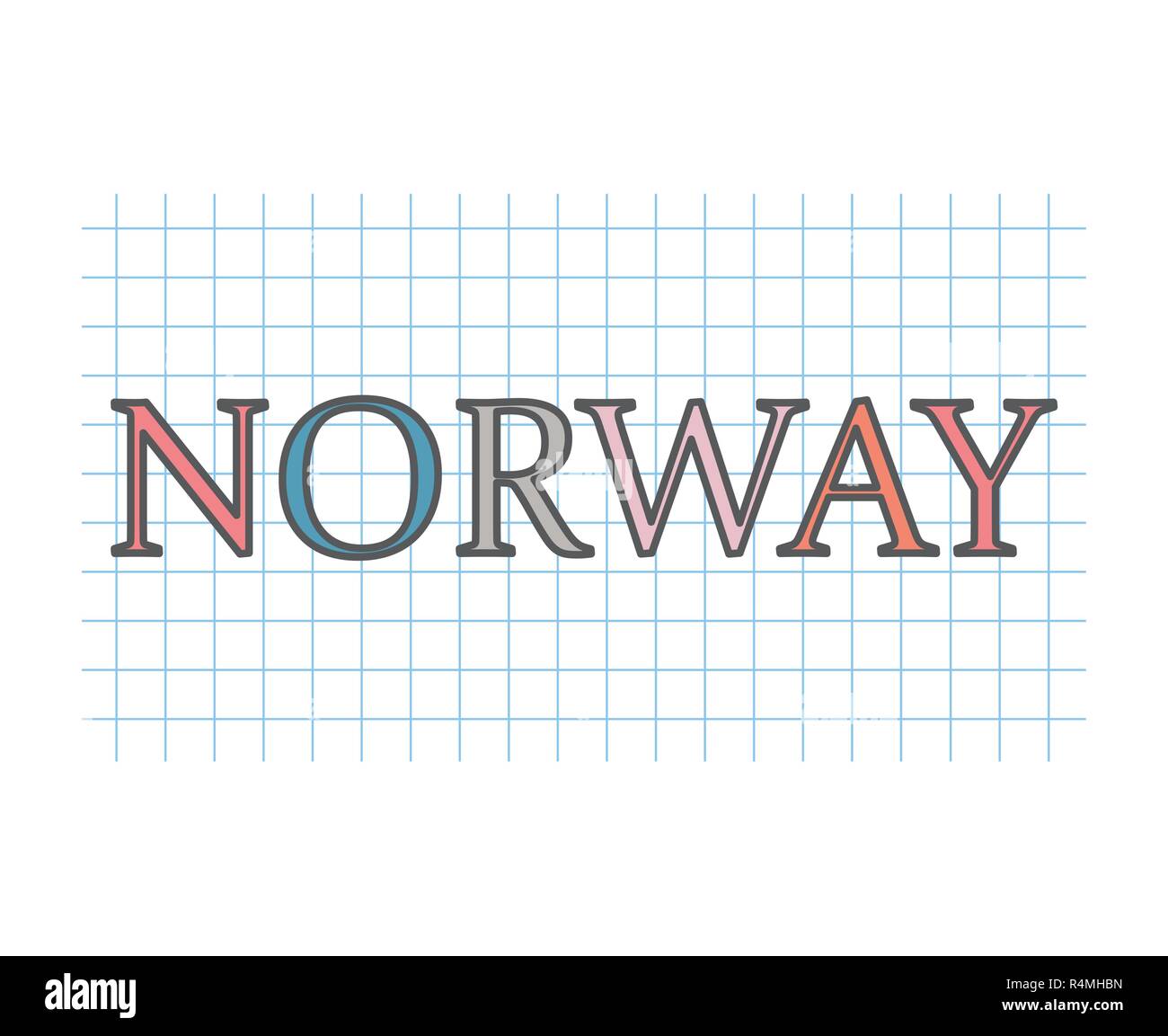 Norway word on checkered paper texture Stock Vector Image & Art - Alamy