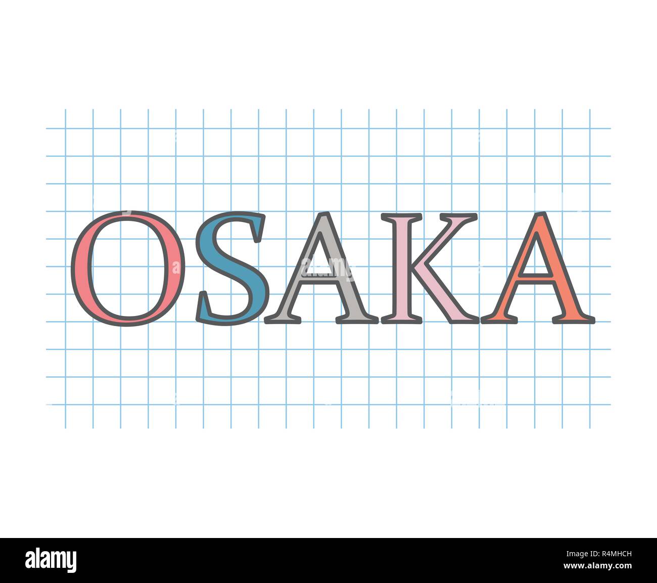 Osaka word on checkered paper texture Stock Vector Image & Art - Alamy