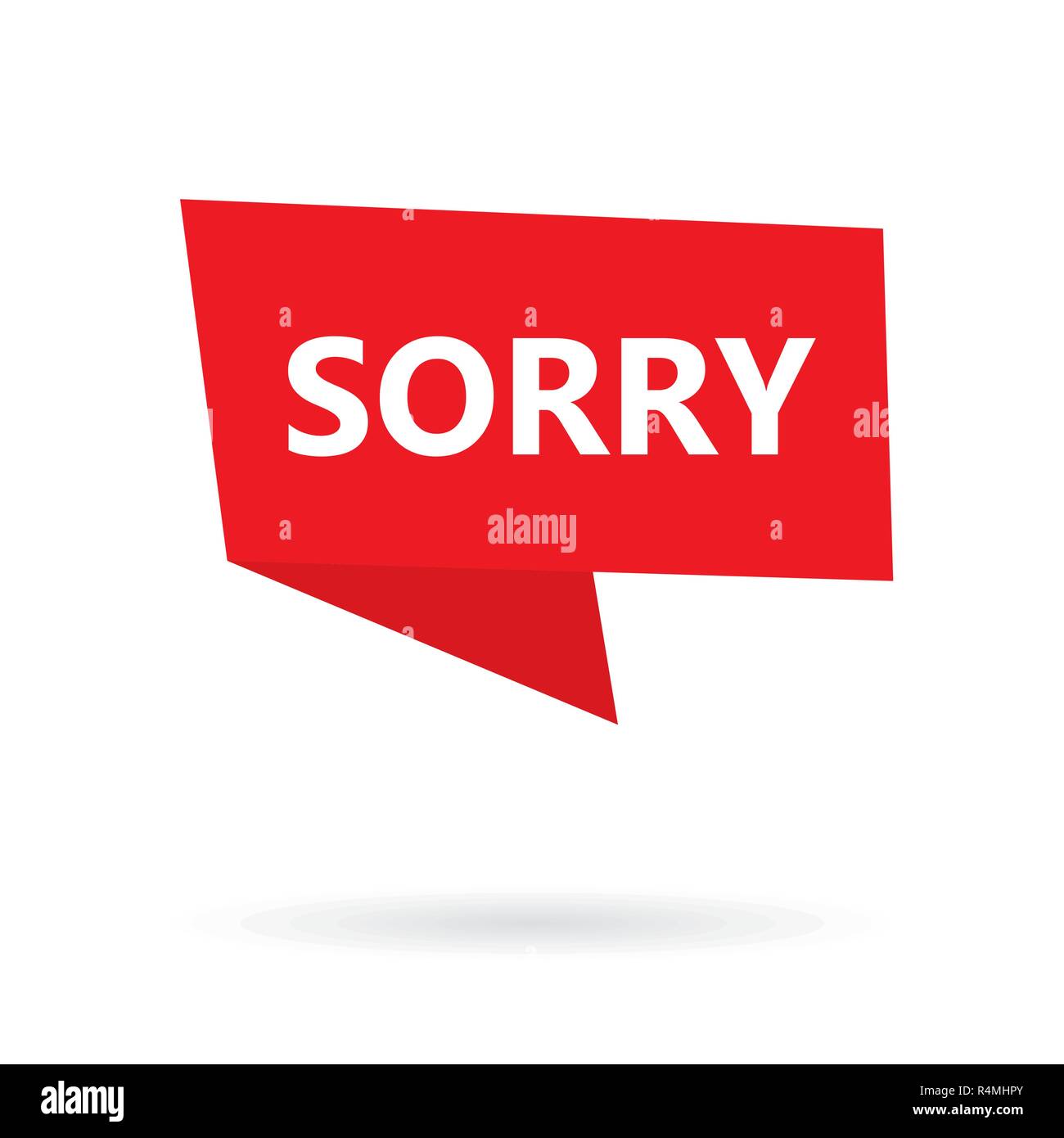 sorry word on a speech bubble- vector illustration Stock Vector Image ...