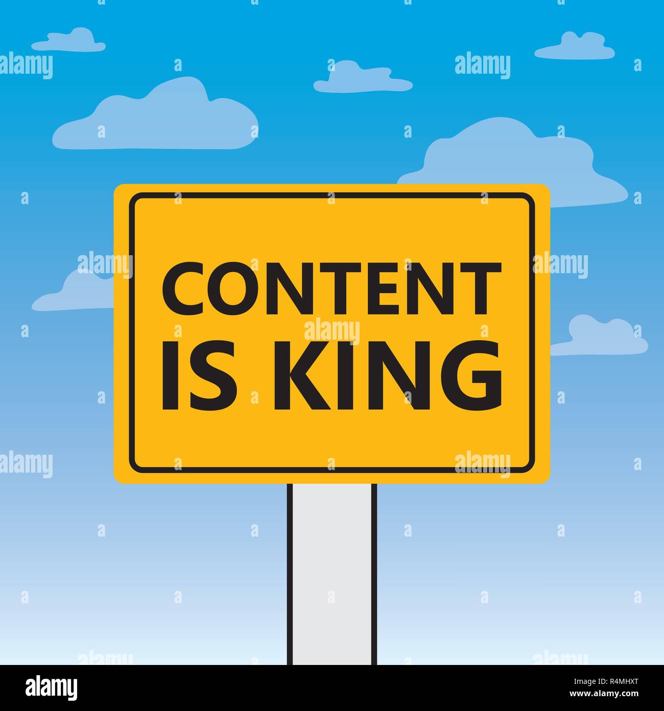 content is king written on a billboard- vector illustration Stock ...