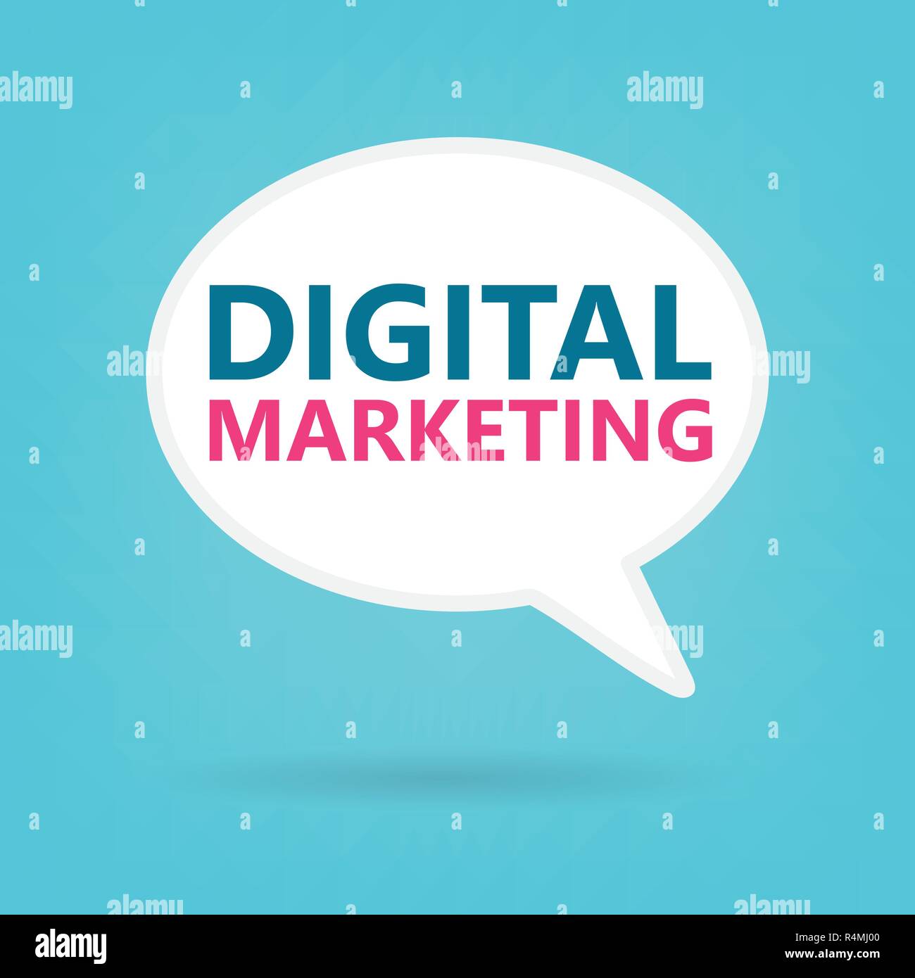 digital marketing text on a bubble speech - vector illustration Stock ...