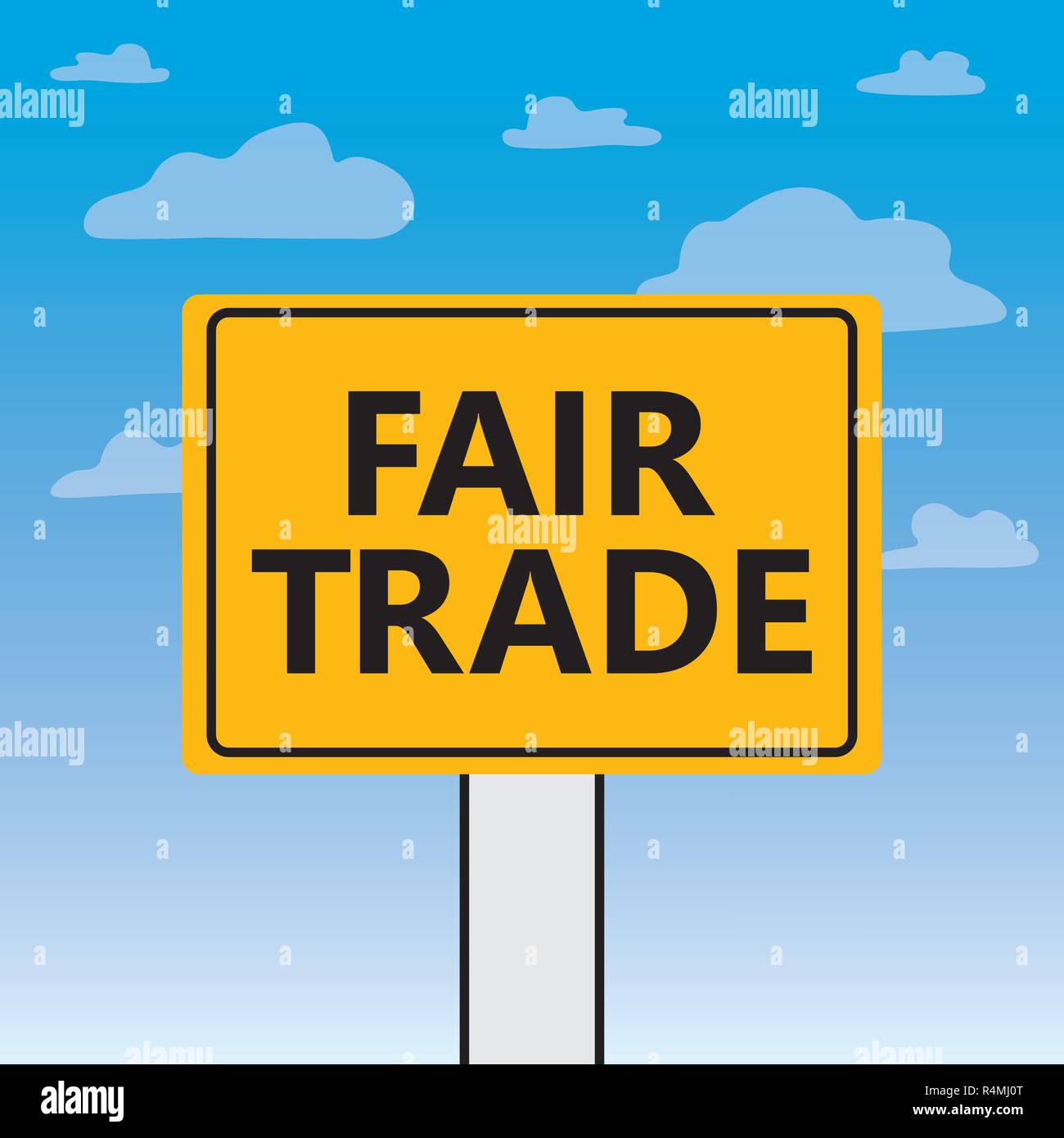 fair trade written on a billboard- vector illustration Stock Vector ...