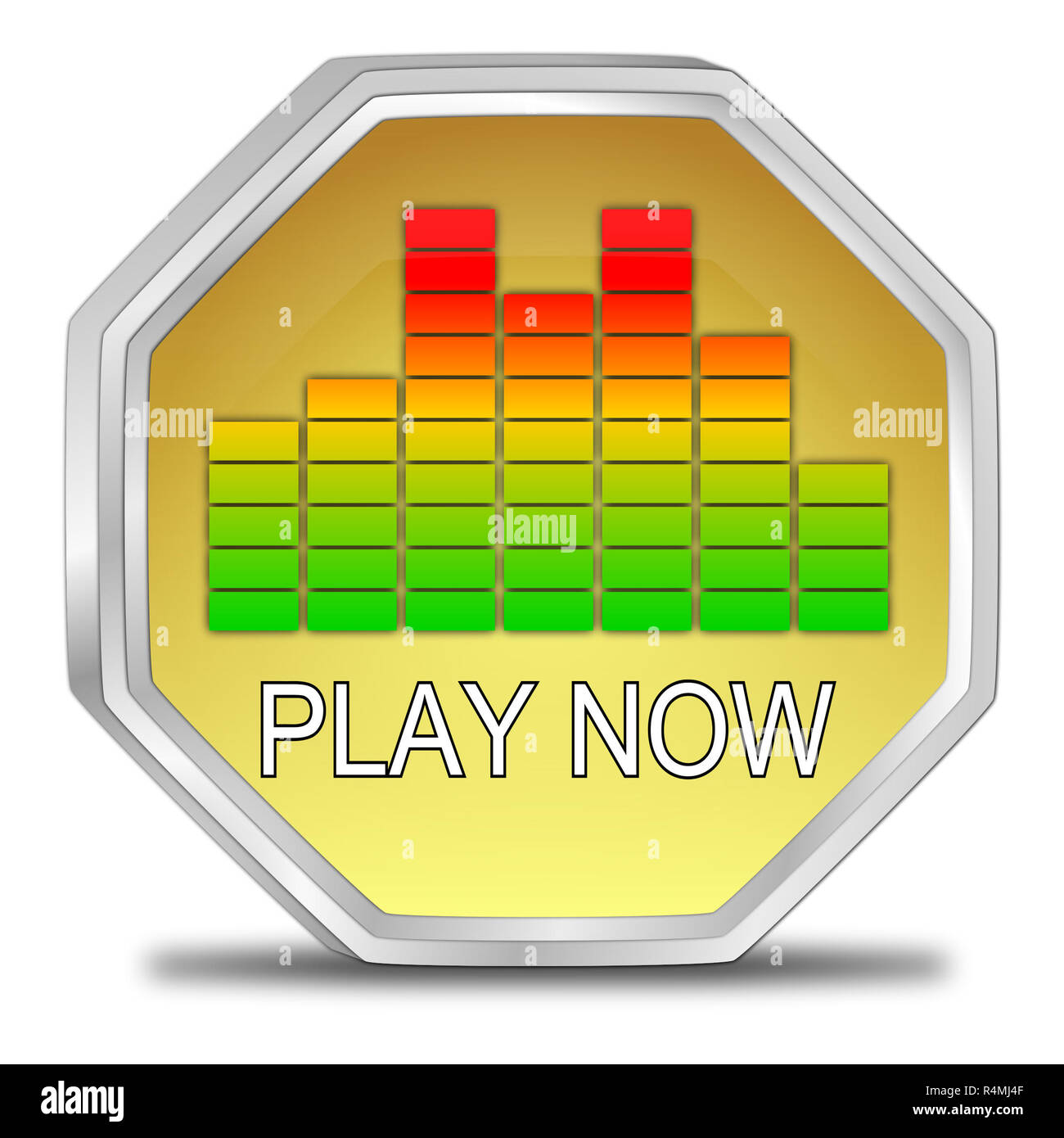decorative golden Play Button - 3D illustration Stock Photo - Alamy