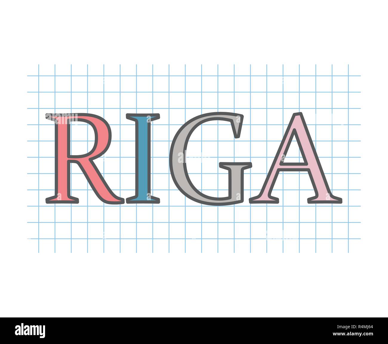 Riga word on checkered paper texture Stock Vector Image & Art - Alamy