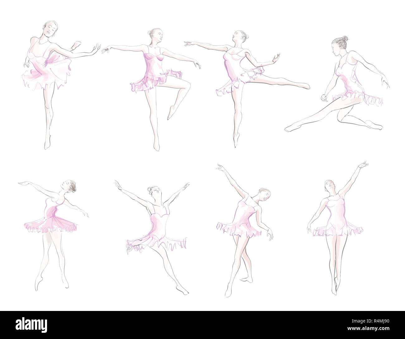 Classical ballet woman-dancers - vector illustration Stock Vector Image ...