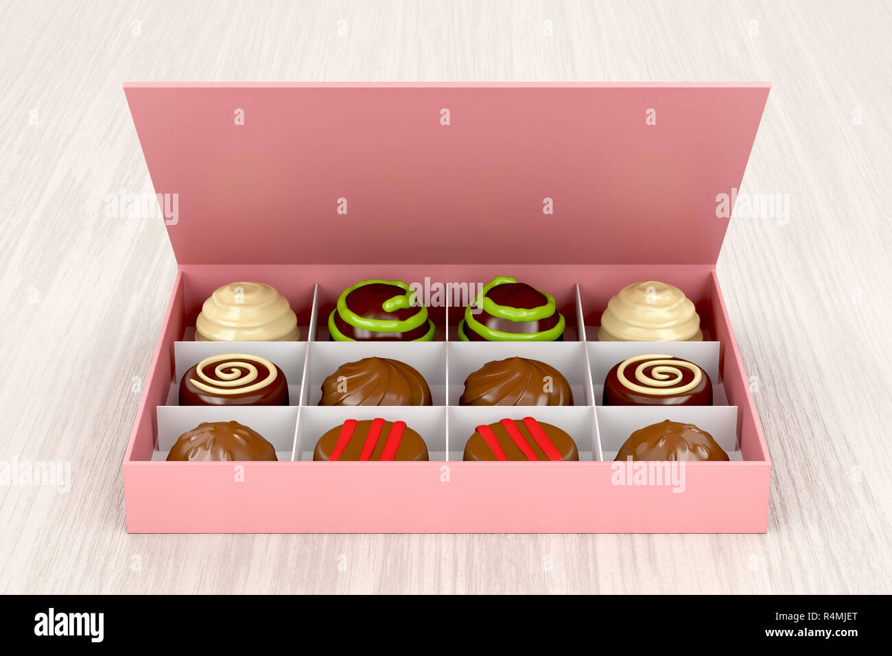 Gift box with chocolate candies Stock Photo - Alamy