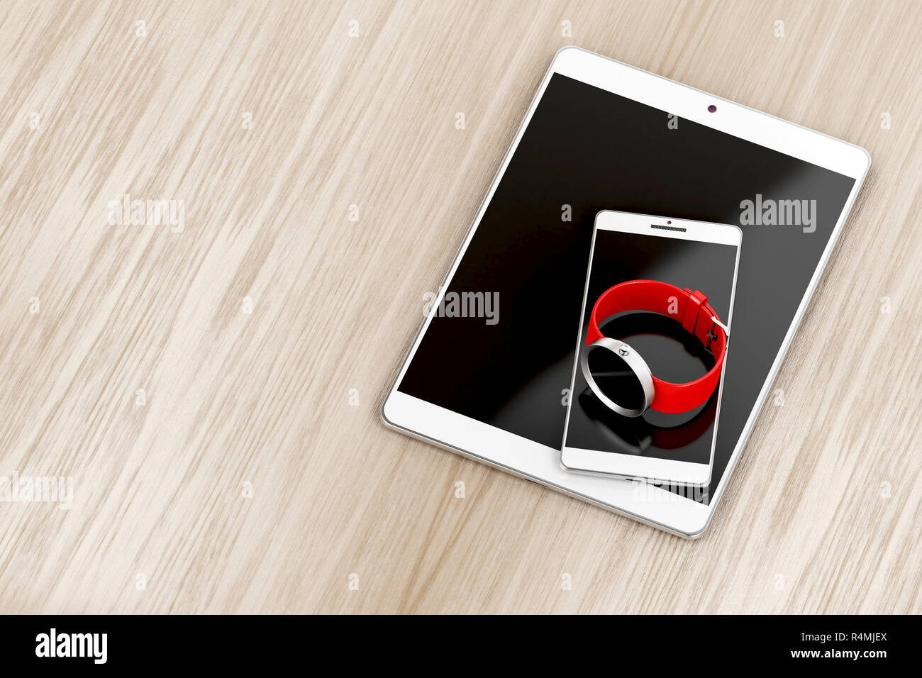 Tablet, smartphone and smartwatch Stock Photo - Alamy