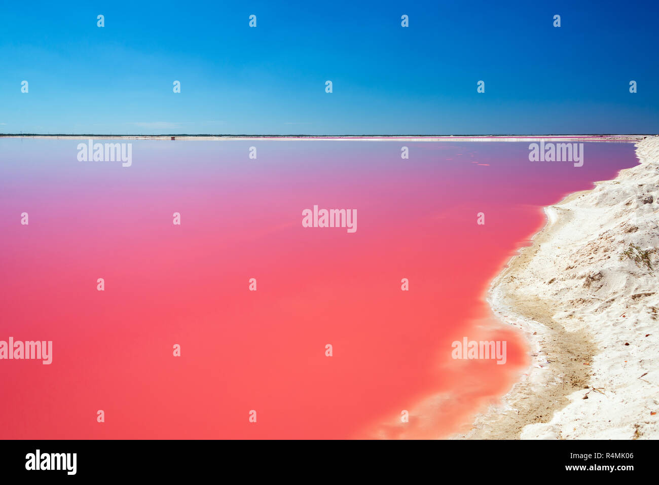 Red Lagoon for Salt Production Stock Photo - Alamy