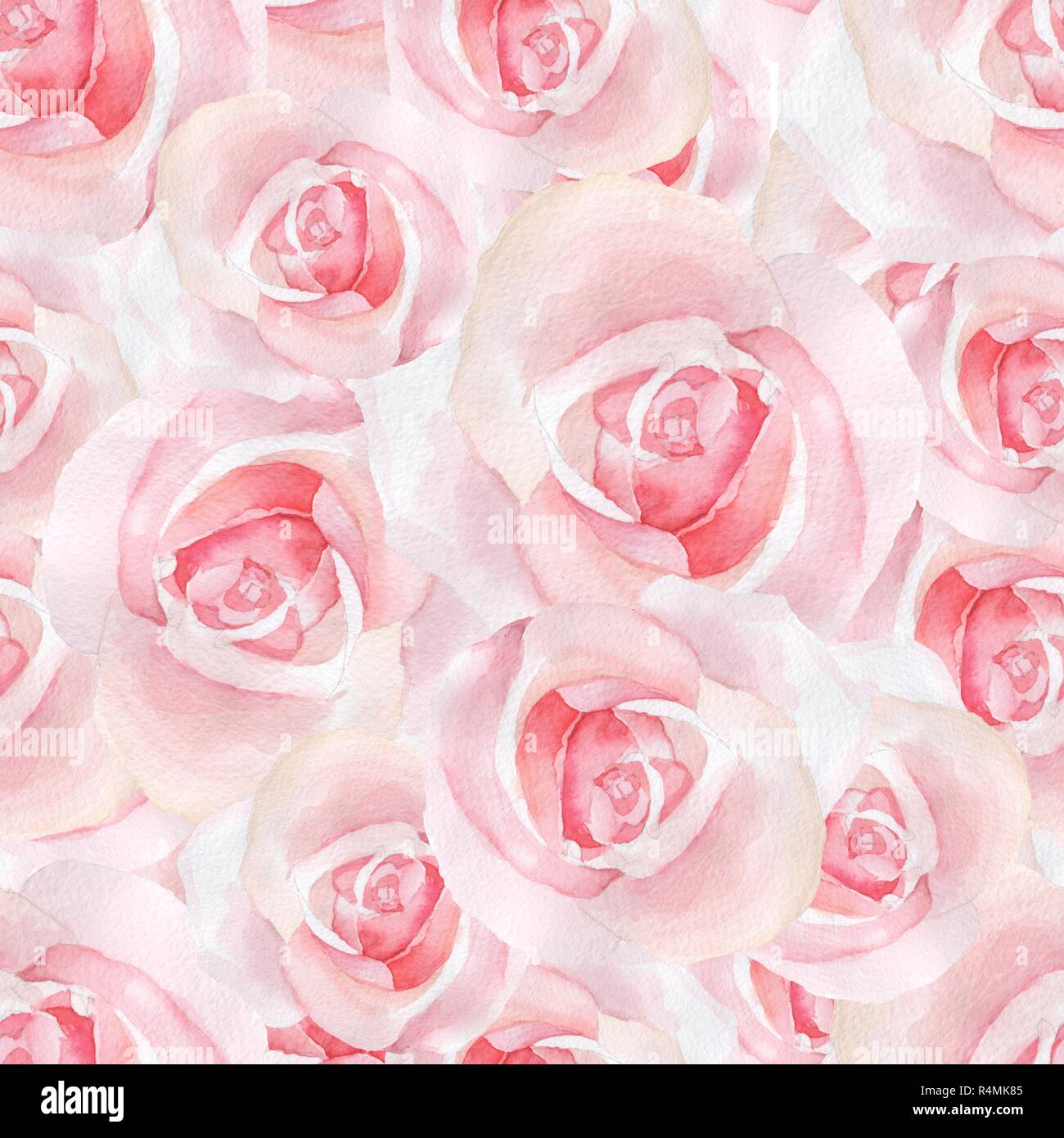 Roses. Watercolor floral seamless pattern Stock Photo - Alamy