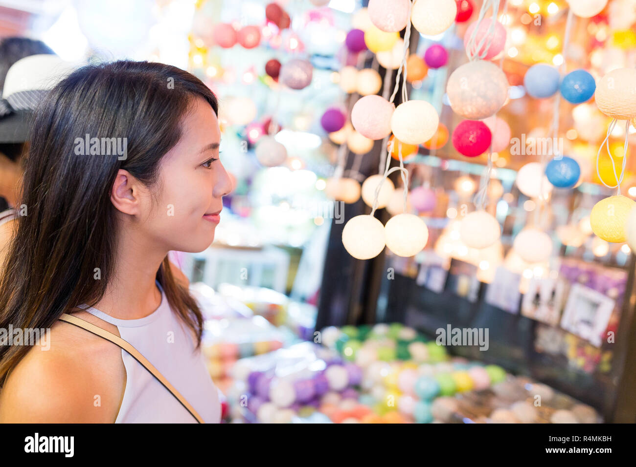 Woman shopping at outdoor Stock Photo - Alamy