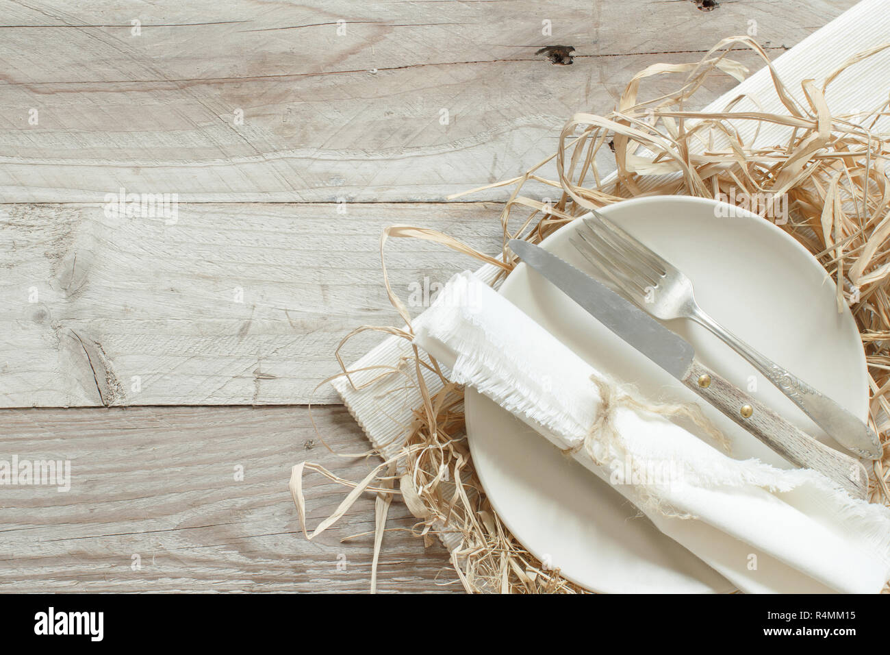 Rustic table setting Stock Photo - Alamy